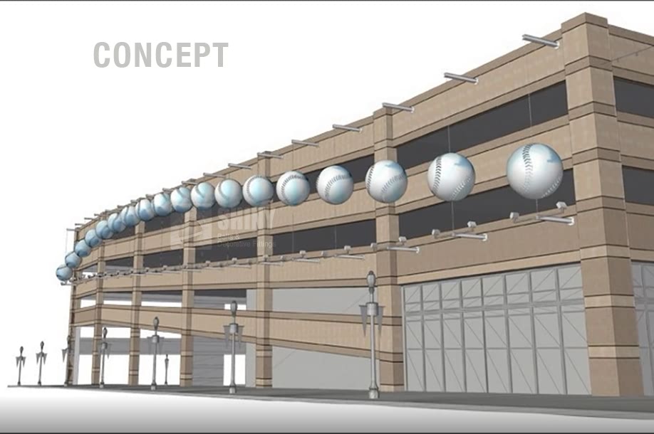 Large Stainless Steel Baseball For Nationals Parks | SHINY BALLS LTD